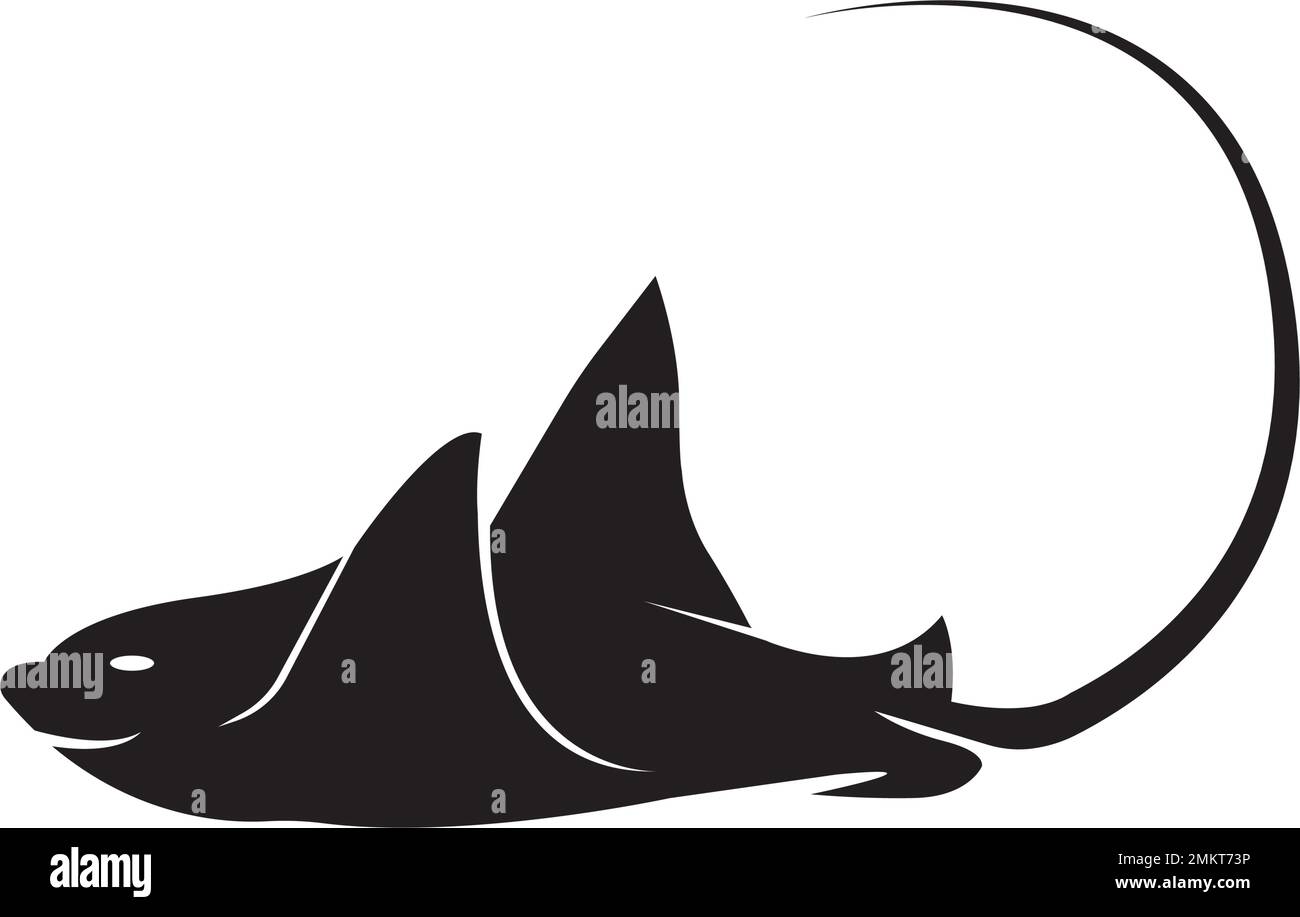 Sting ray cartoon illustration Black and White Stock Photos & Images ...