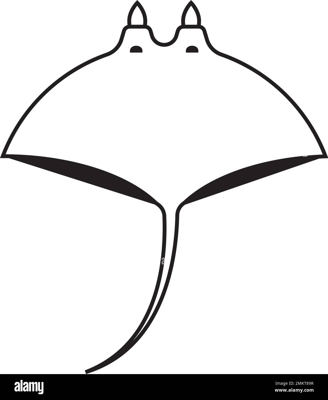Sting ray cartoon illustration Black and White Stock Photos & Images ...