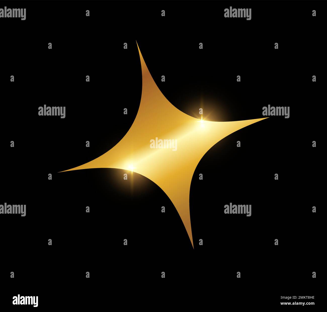 A vector Illustration of Golden Shining Star Vector Sign Stock Vector ...