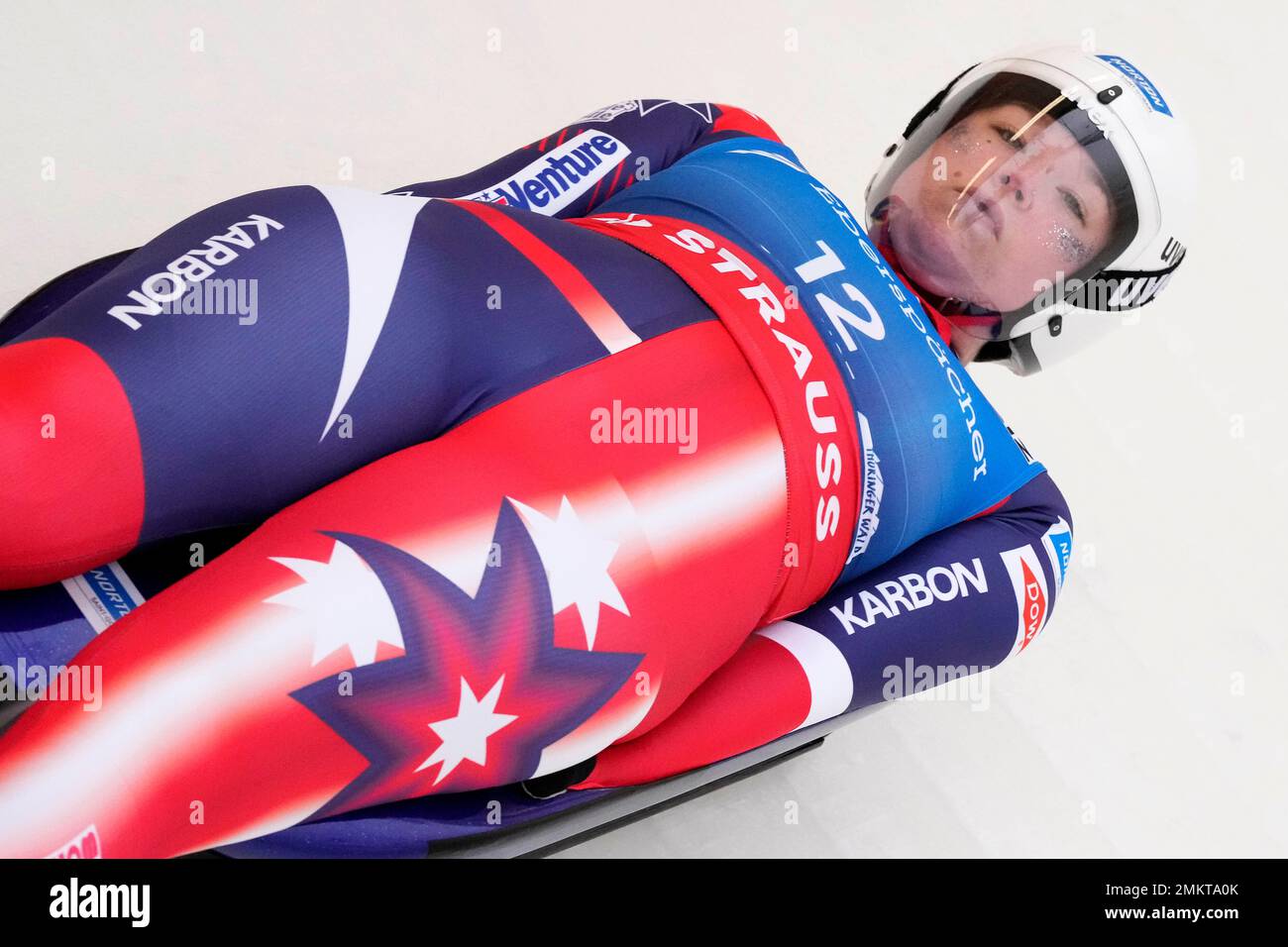 Ashley Farquharson of the United States speeds down the track during ...