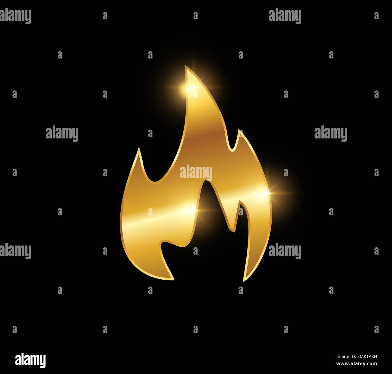 A vector Illustration of Golden Flame Vector Logo Sign Stock Vector ...