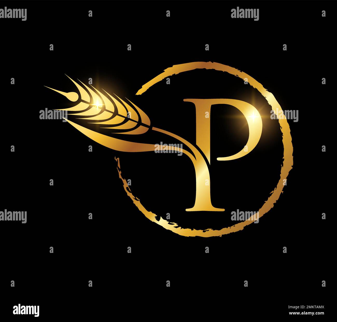 Golden rice grain Stock Vector Images - Alamy