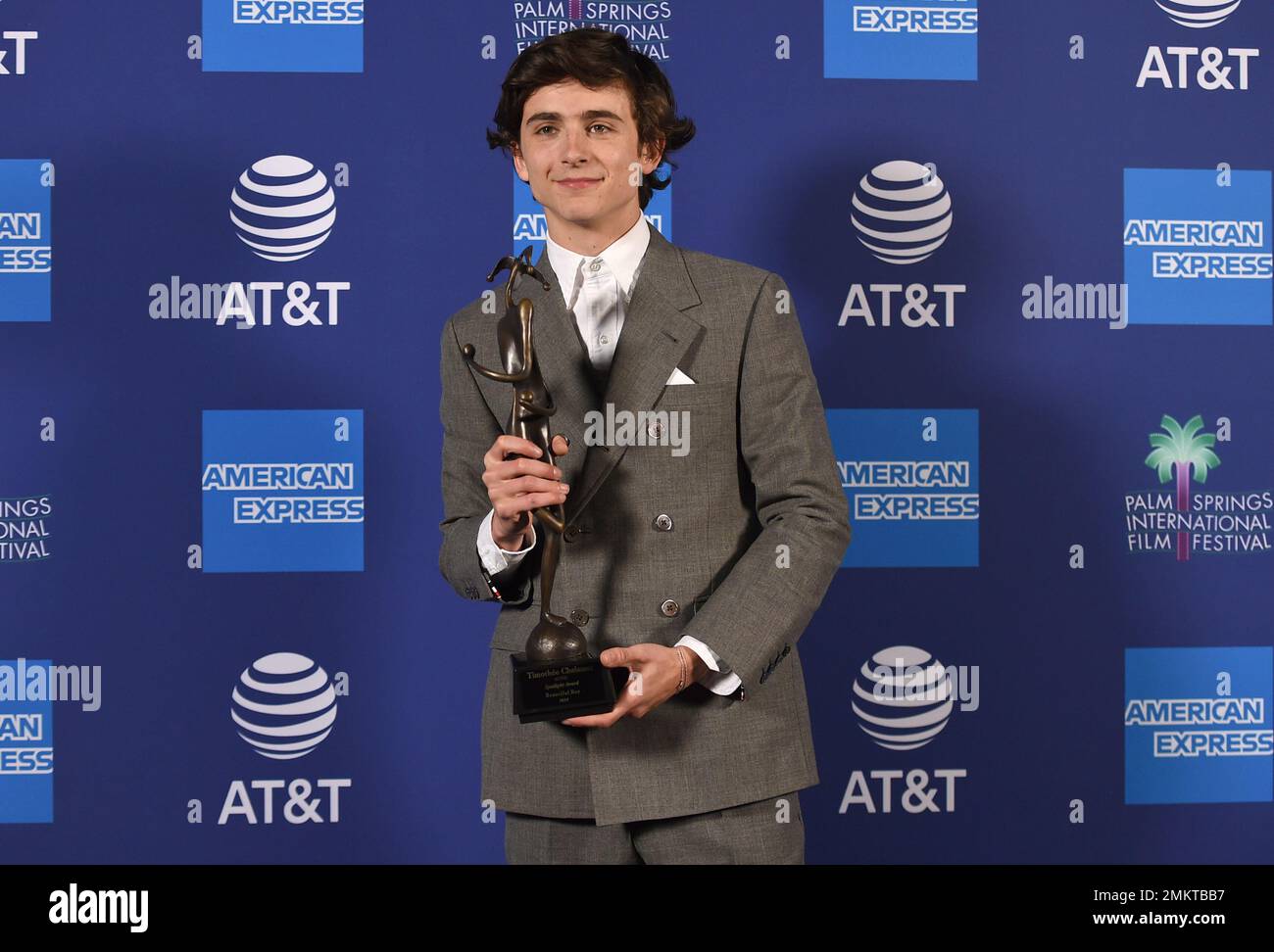 Timothee Chalamet, winner of the spotlight award actor for "Beautiful ...
