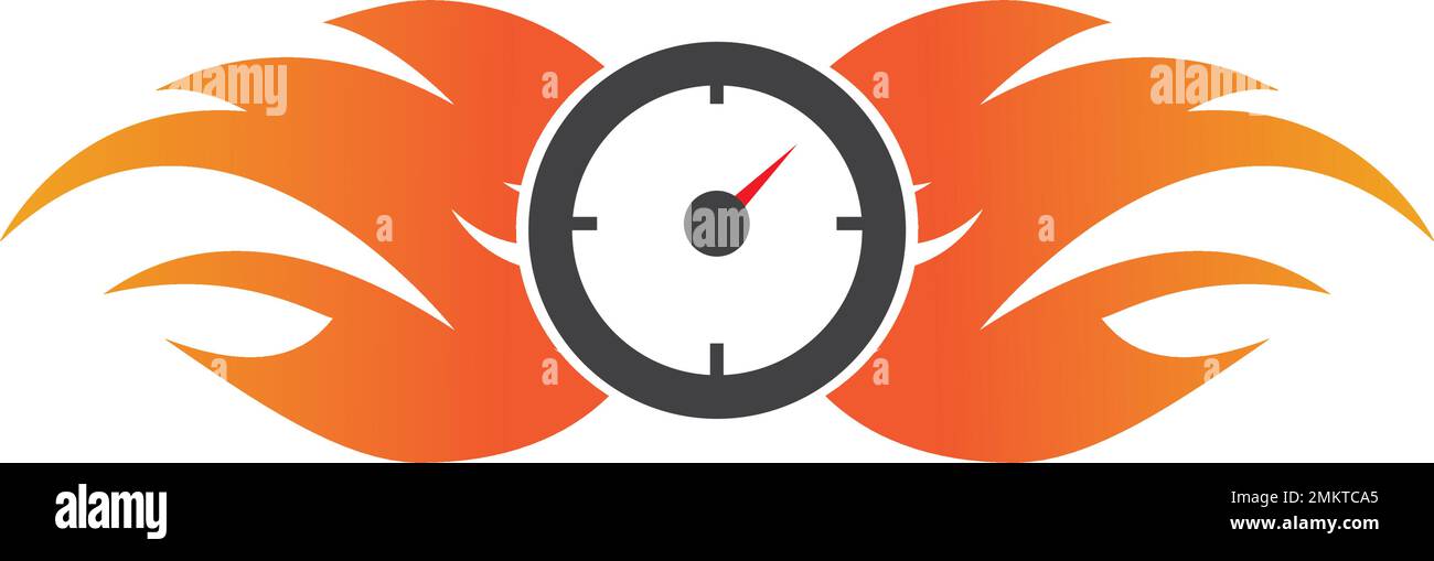 Speed, vector logo racing event, with modified speedometer main ...
