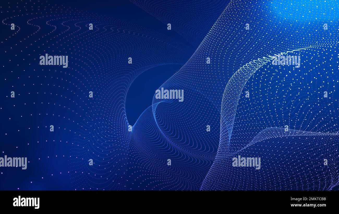 Abstract blue particle wave background. Big data stream Stock Photo - Alamy