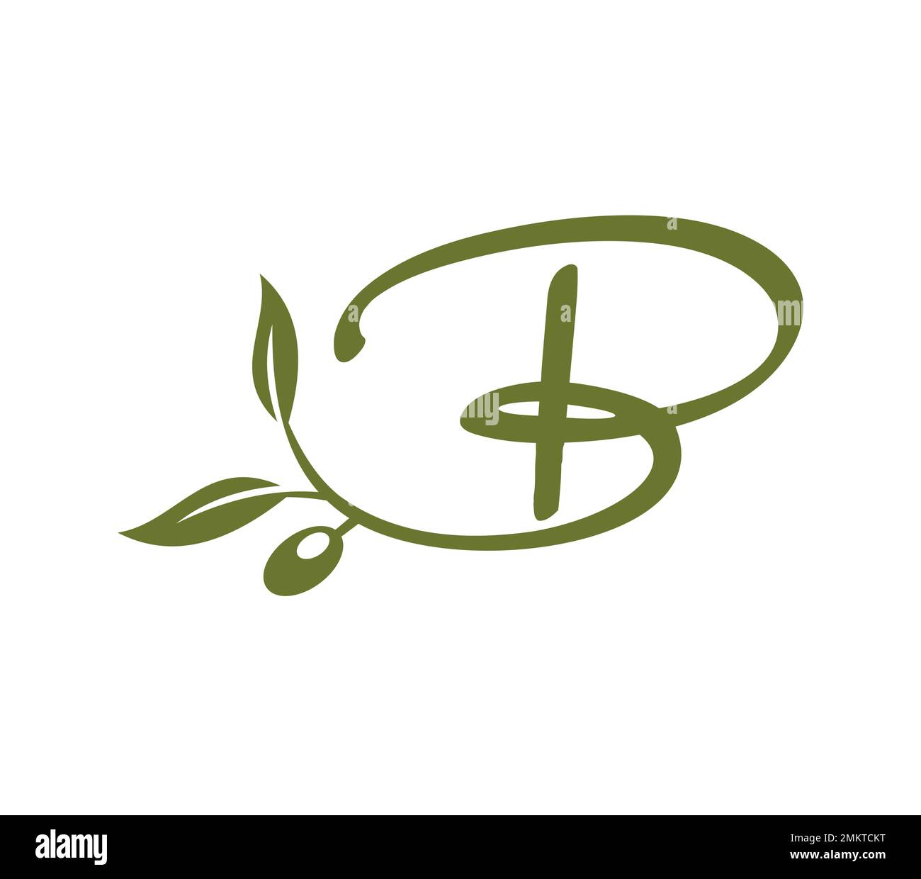 A vector illustration of Alphabet Grape Vine Monogram Initial Logo Letter B Stock Vector Image ...