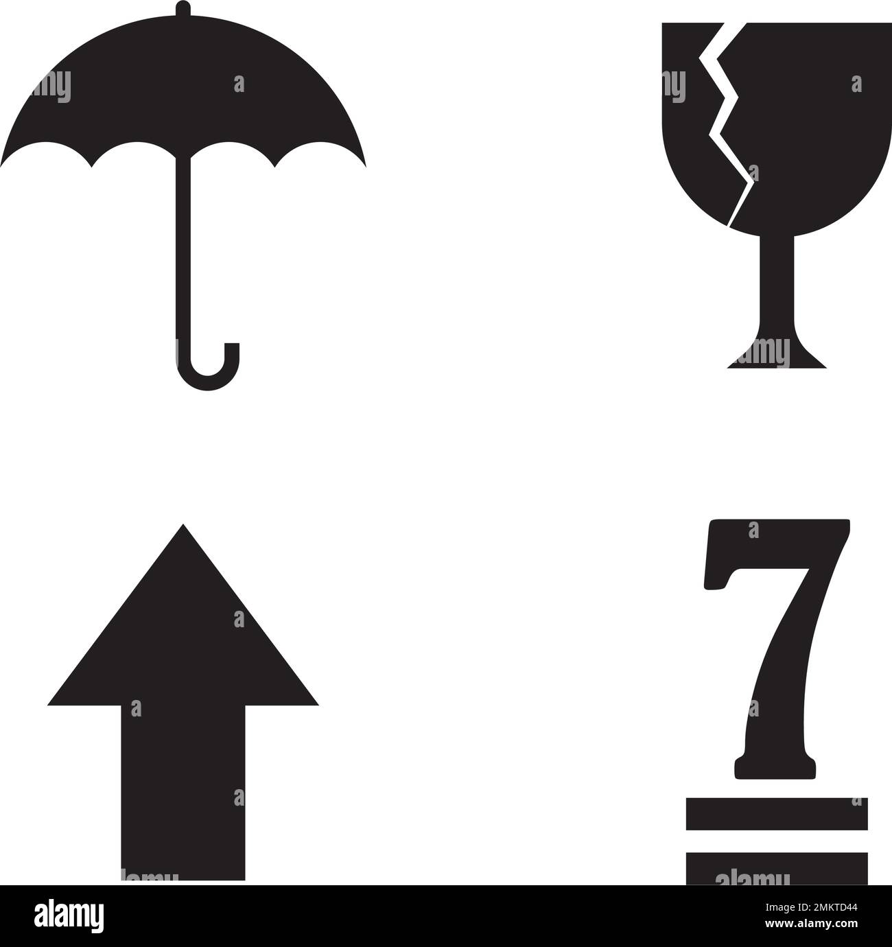 Fragile Flat Icon With Crack And Black Frame Isolated On White Background Fragile Package