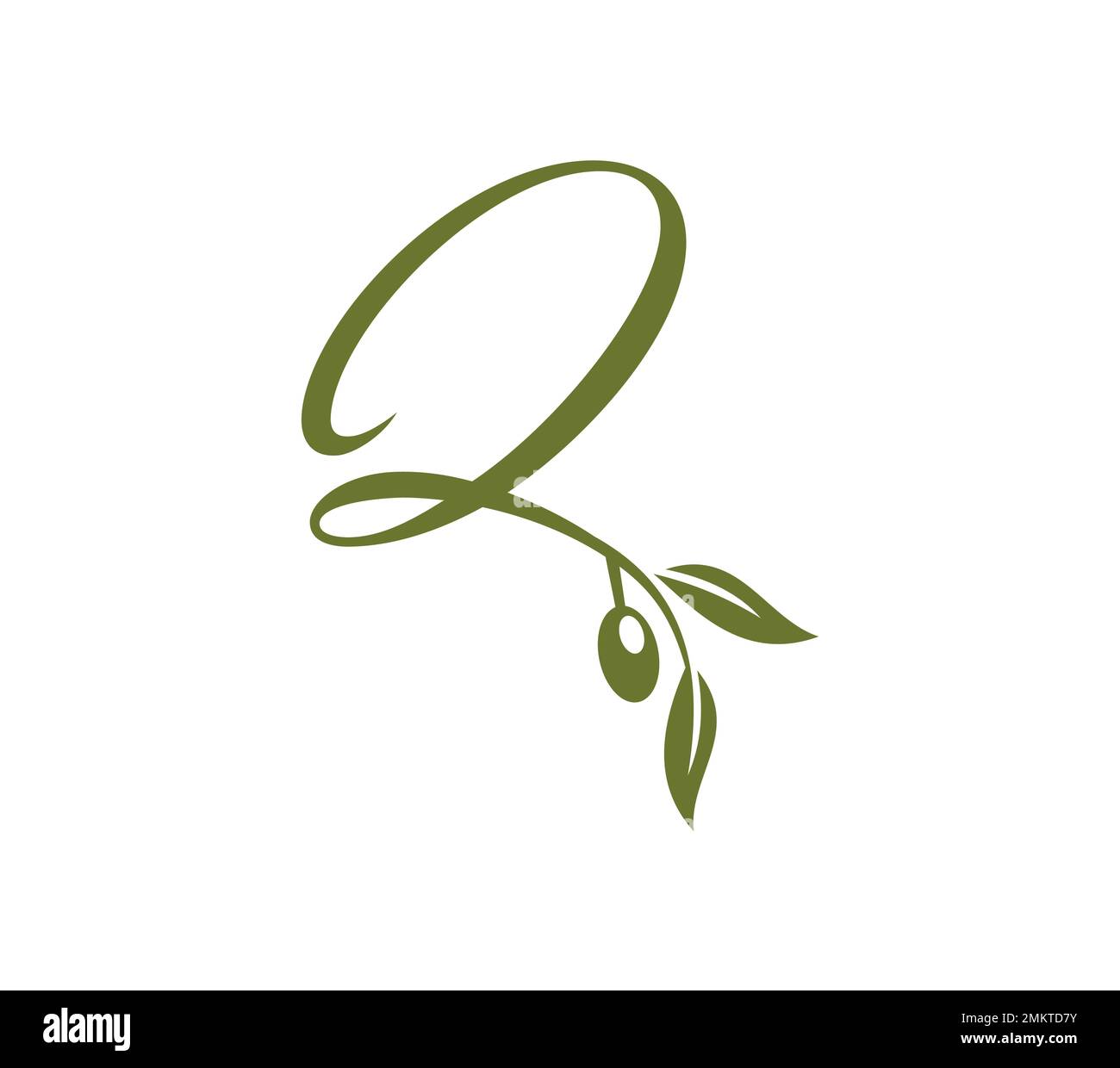 A vector illustration of Grape Vine Monogram Initial Logo Letter Q ...