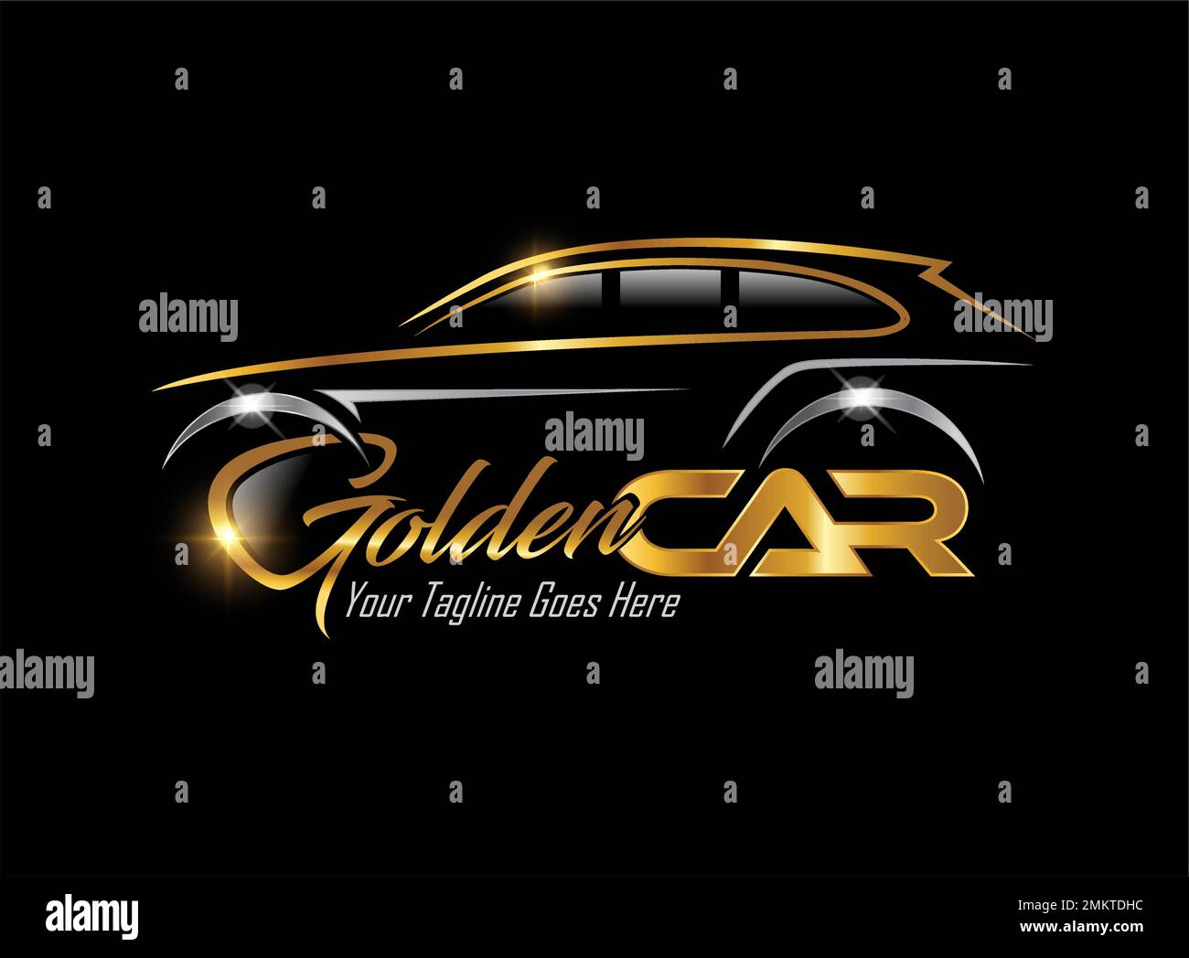 A vector illustration of Golden Luxury car Logo Sign Stock Vector Image ...