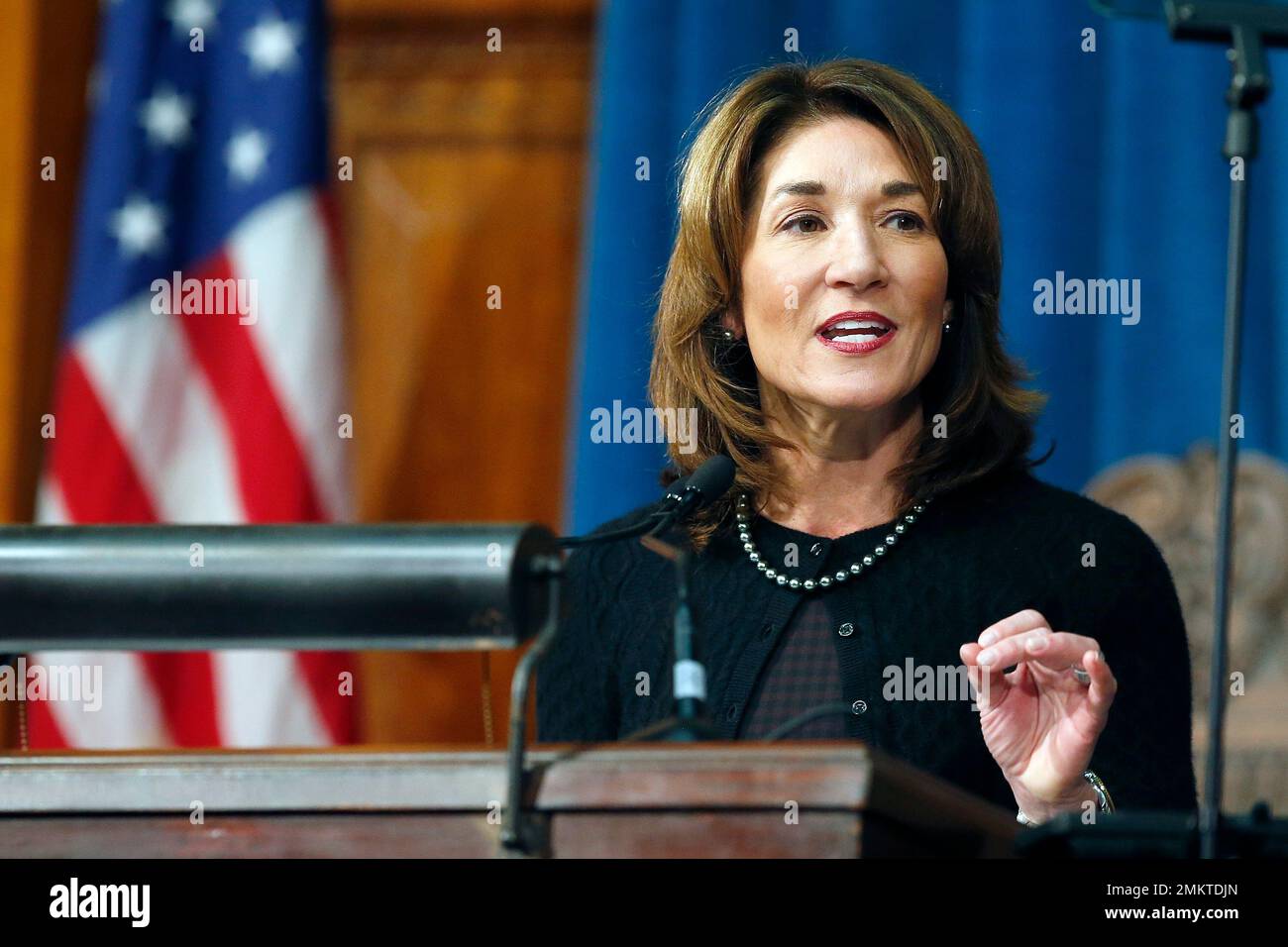 Massachusetts Lt. Gov. Karyn Polito gives her inaugural address after ...