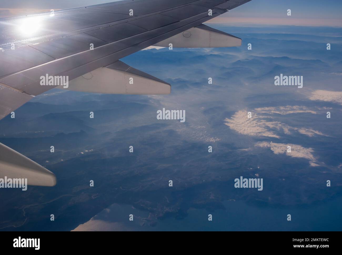 Trabzon, Turkey, 01.20.2023: Clouds and mountains seen from airplane ...