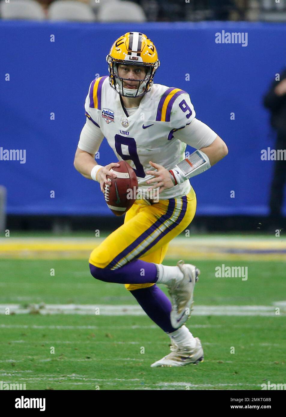 LSU quarterback Joe Burrow (9) in the first half during the Fiesta Bowl ...