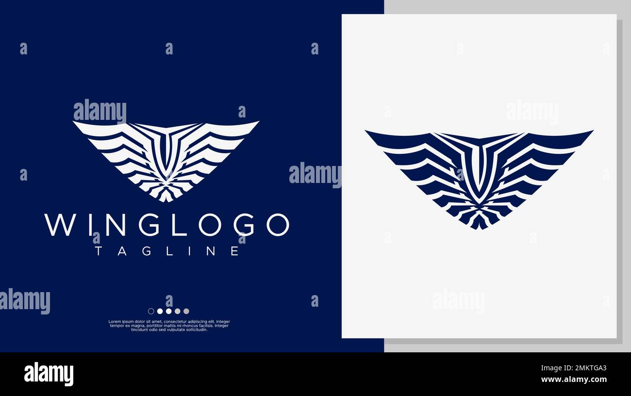 Modern wings logo design template. Simple wings logo branding Stock ...