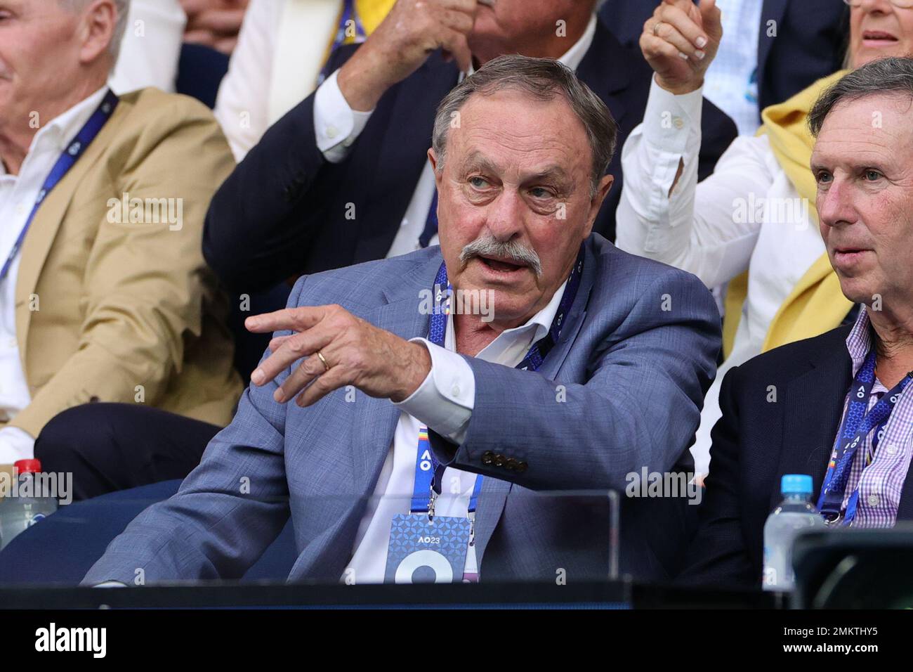 Melbourne, Australia. 29th Jan, 2023. Tennis legend John Newcombe at ...