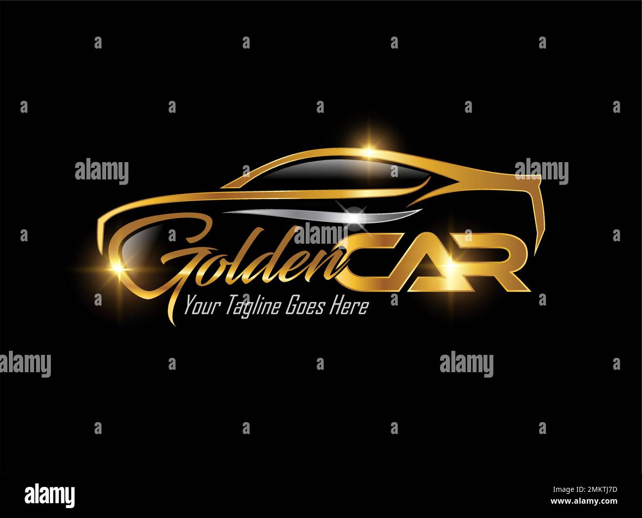 A vector illustration of Golden Luxury car Logo Sign Stock Vector Image ...