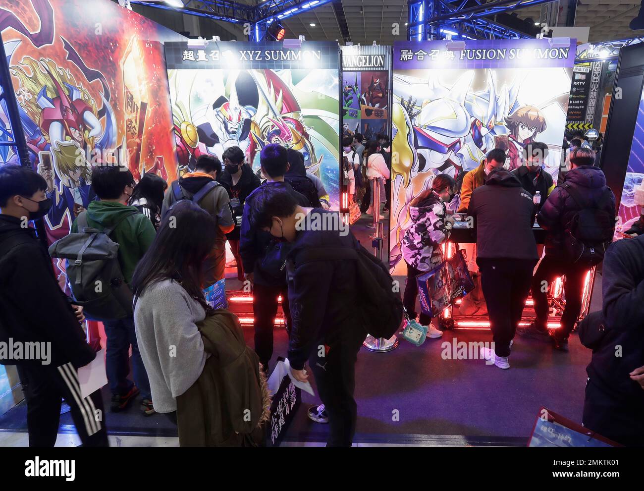People wearing face masks visit the Comics & Animation Festival in ...