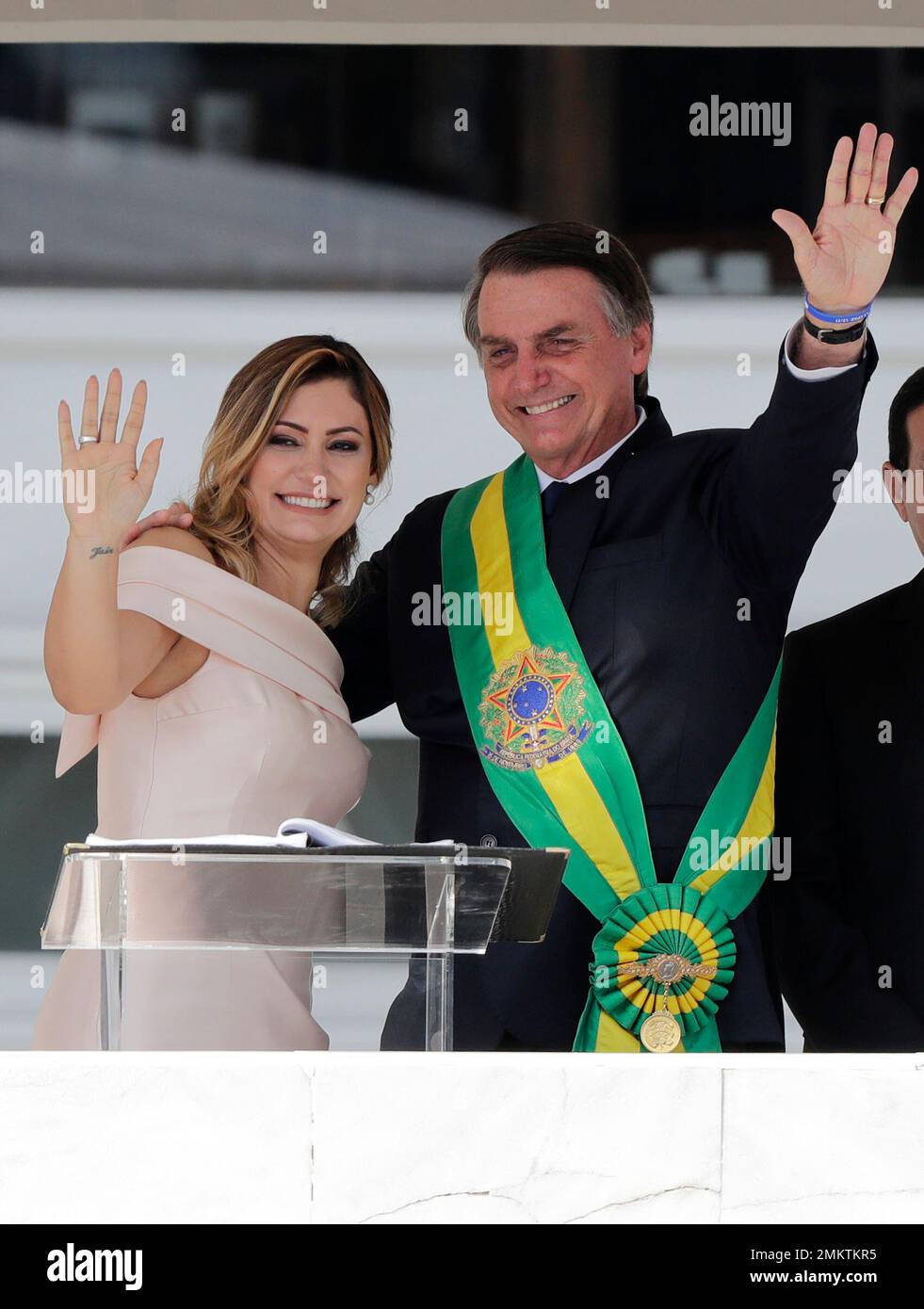 Brazil's new first lady Michelle Bolsonaro and her husband President ...