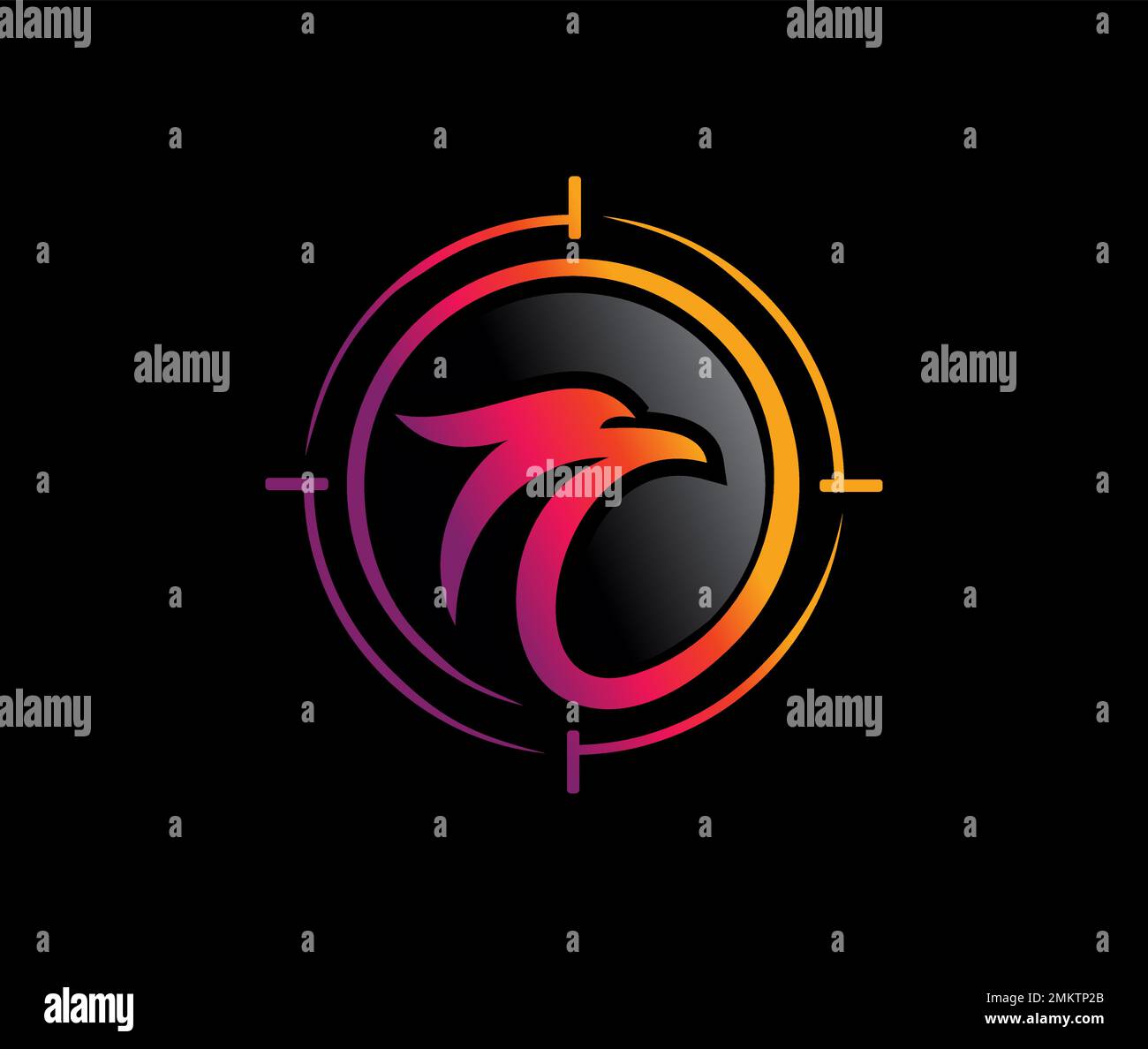 A vector illustration of Eagle with Circle Target Hunting Logo Sign ...