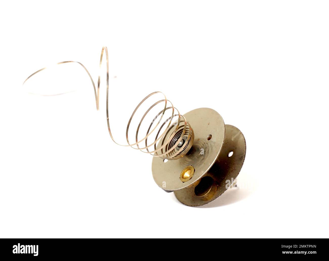 Clock spring with spring, isolated on white Stock Photo - Alamy