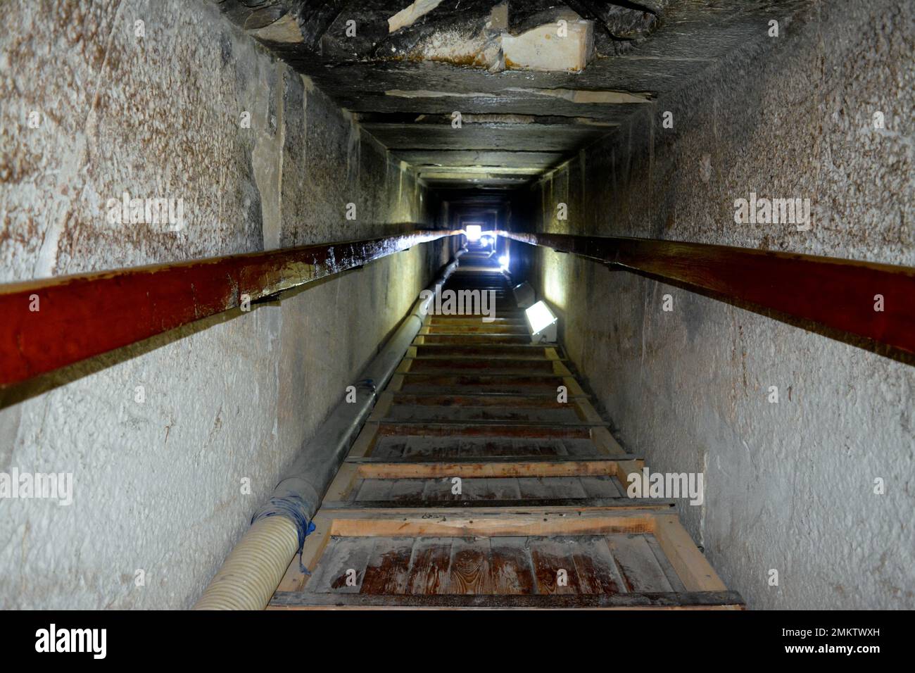 Narrow passge leading to the burial chamber inside the red north ...