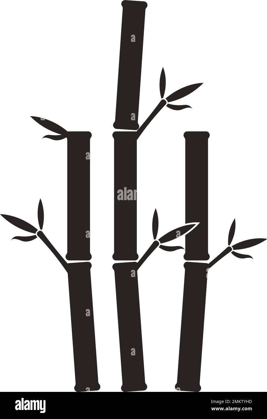 bamboo tree vector icon illustration logo design Stock Vector Image ...