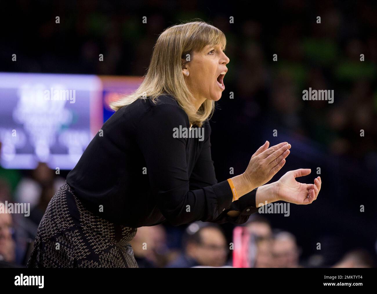 Lehigh head coach Sue Troyan cheers on her players during the first ...