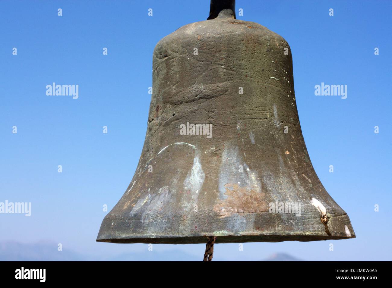 Typical byzantine bronze greek church bell in monastery Stock Photo - Alamy
