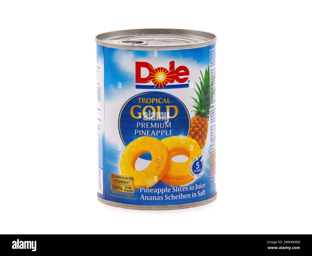 BUCHAREST, ROMANIA - FEBRUARY 28, 2020. Pineapple fruit, Dole Tropical ...