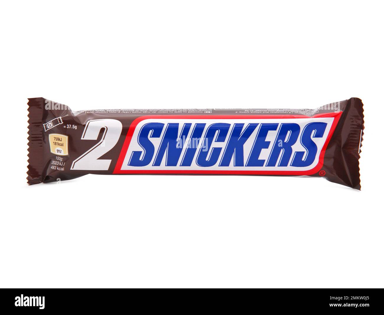 BUCHAREST, ROMANIA - DECEMBER 28, 2019. Double Snickers chocolate bar ...