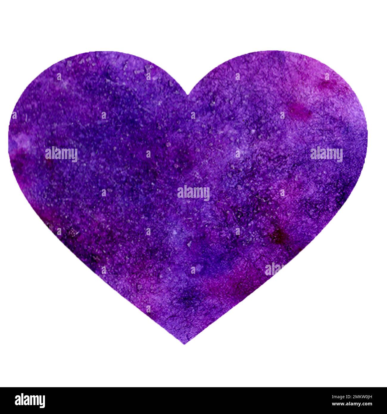 Purple Heart Hand Drawn Illustration. Valentine's Day, Wedding Concept ...