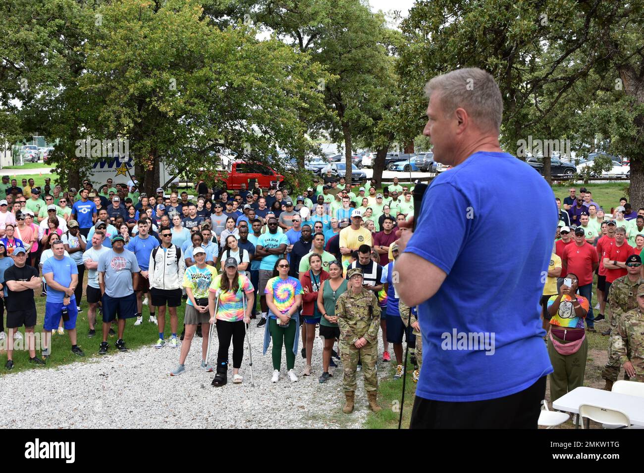Col. Allen Duckworth addresses a crowd at Naval Air Station Joint ...