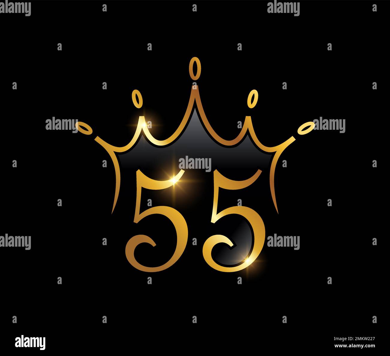 A vector illustration set of Golden Luxury Crown Monogram Number 55 Stock Vector Image & Art - Alamy