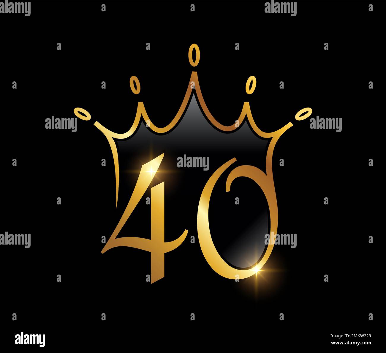 A vector illustration set of Golden Luxury Crown Monogram Number 40 Stock Vector Image & Art - Alamy