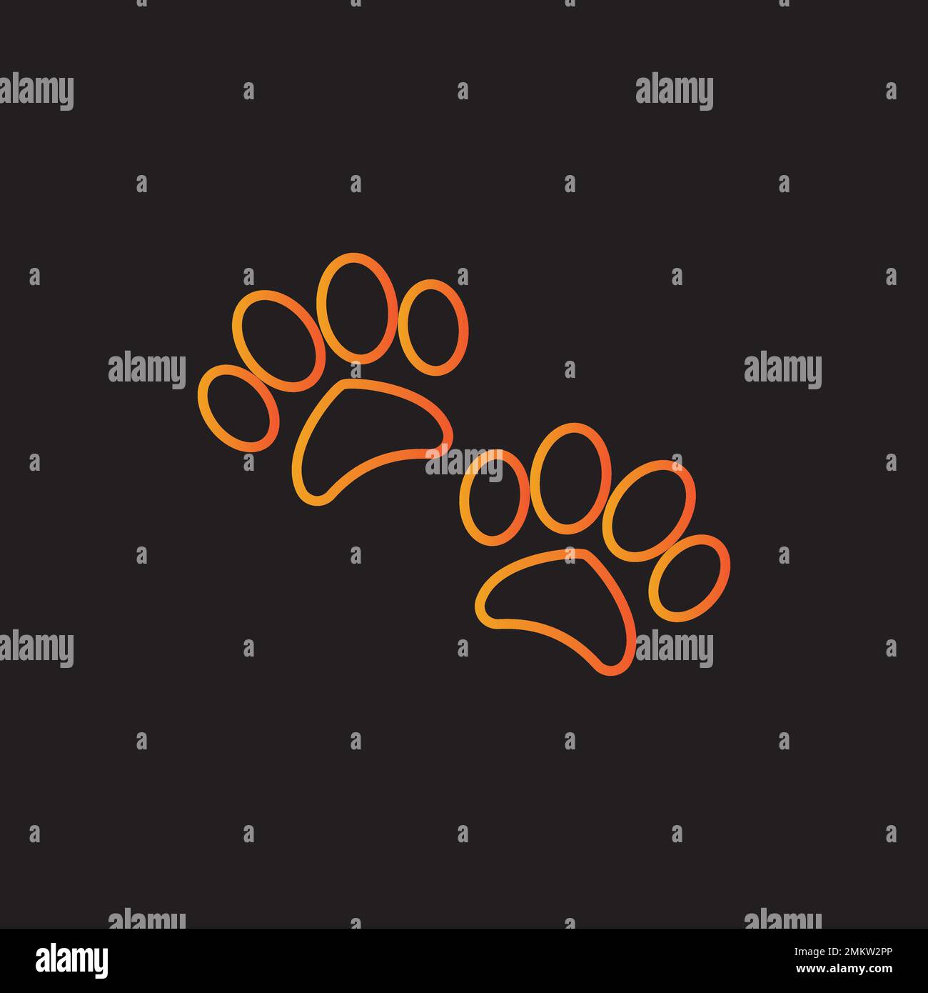 dog footprints logo background illustration abstract design Stock ...