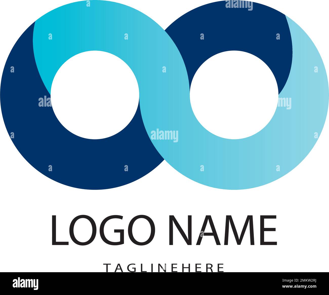 Double Circle Logo Vector Illustration Abstract Design Stock Vector