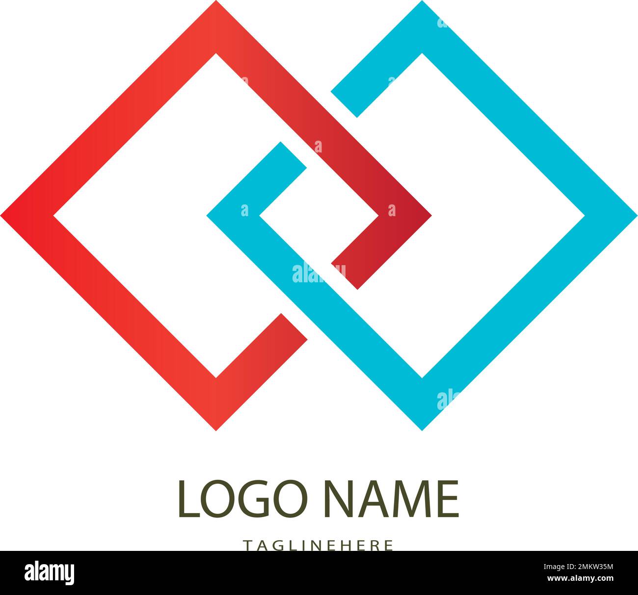 abstract logo, trendy and contemporary two-box logo, suitable for ...