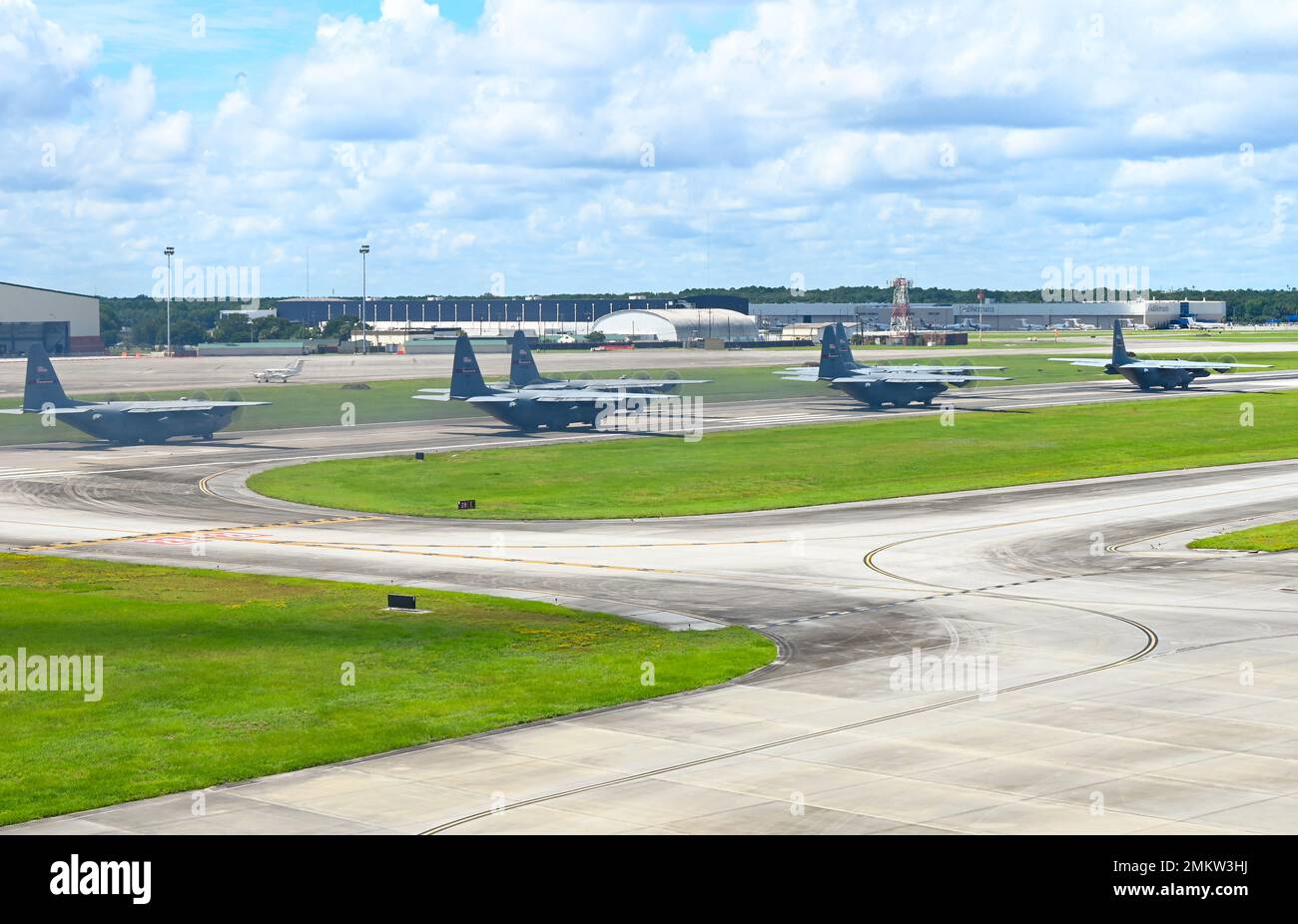 Commonly known as an “Elephant Walk,” a group of six U.S. Air Force C ...