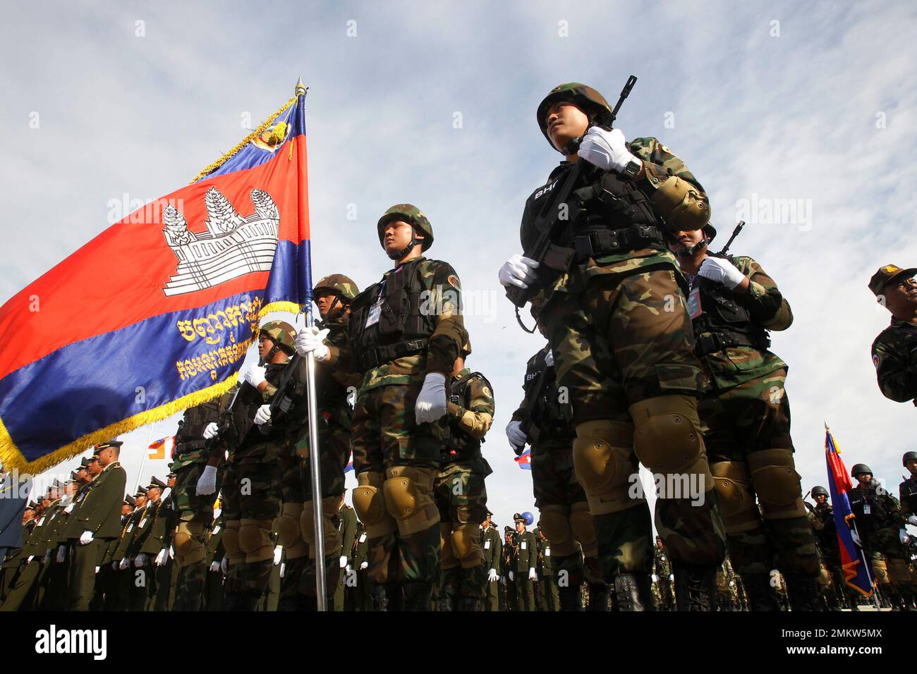 Cambodia soldiers participate in an opening ceremony of Win-Win ...