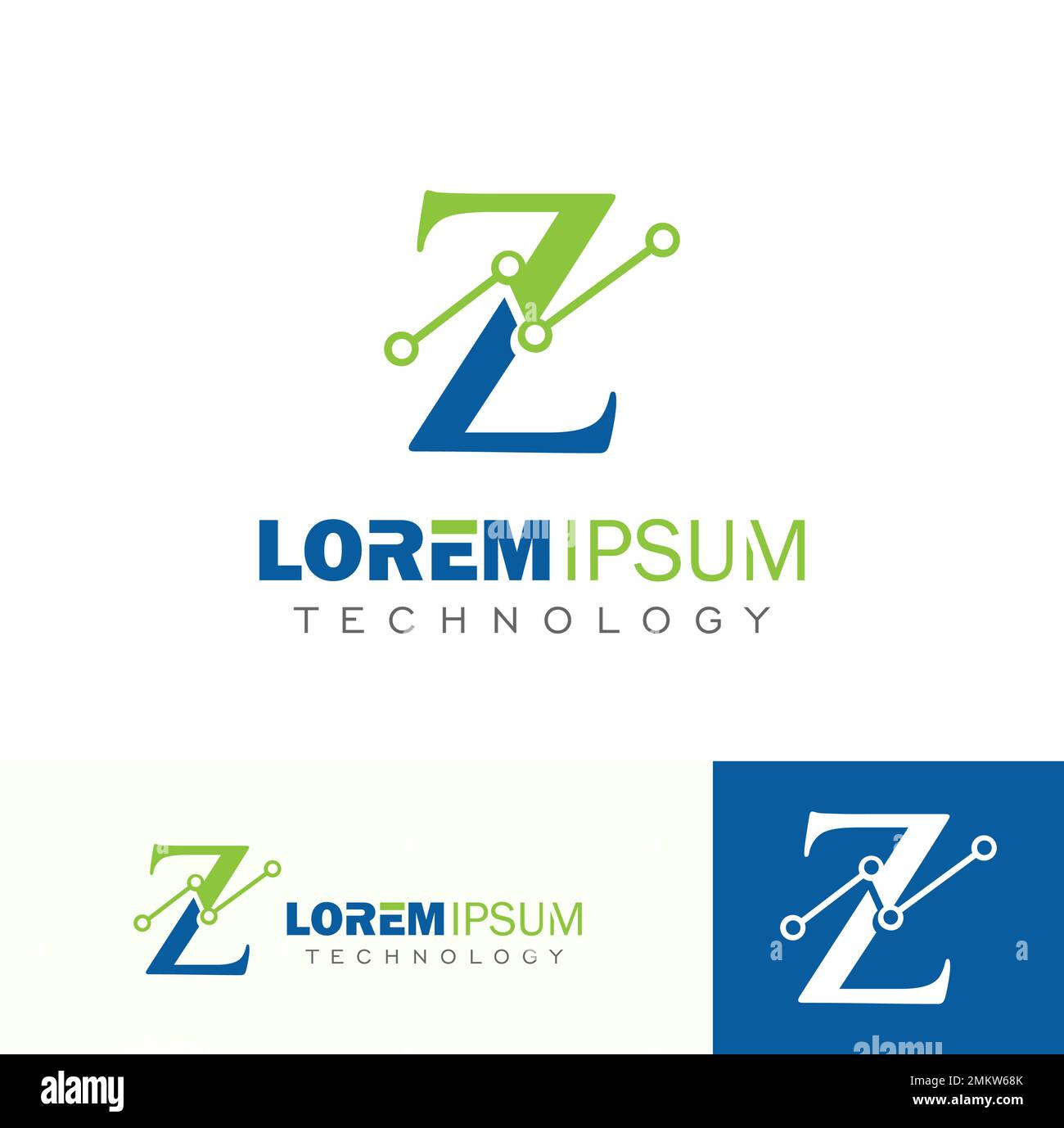 Vector Illustration of Technology Monogram Logo Initial Letter Z Stock ...