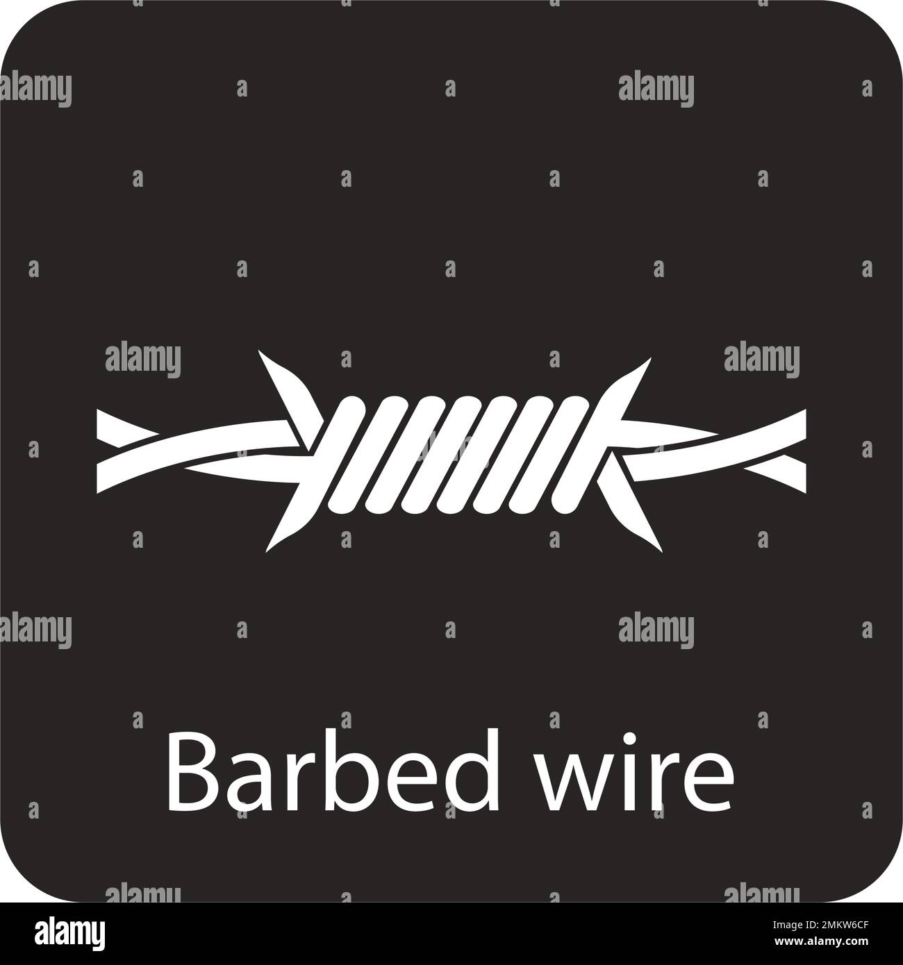 Barbed Wire Icon, Sharp Barbed Wire Vector Art Illustration Stock ...