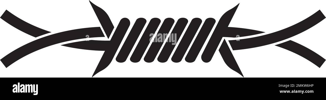 Barbed Wire Icon, Sharp Barbed Wire Vector Art Illustration Stock ...