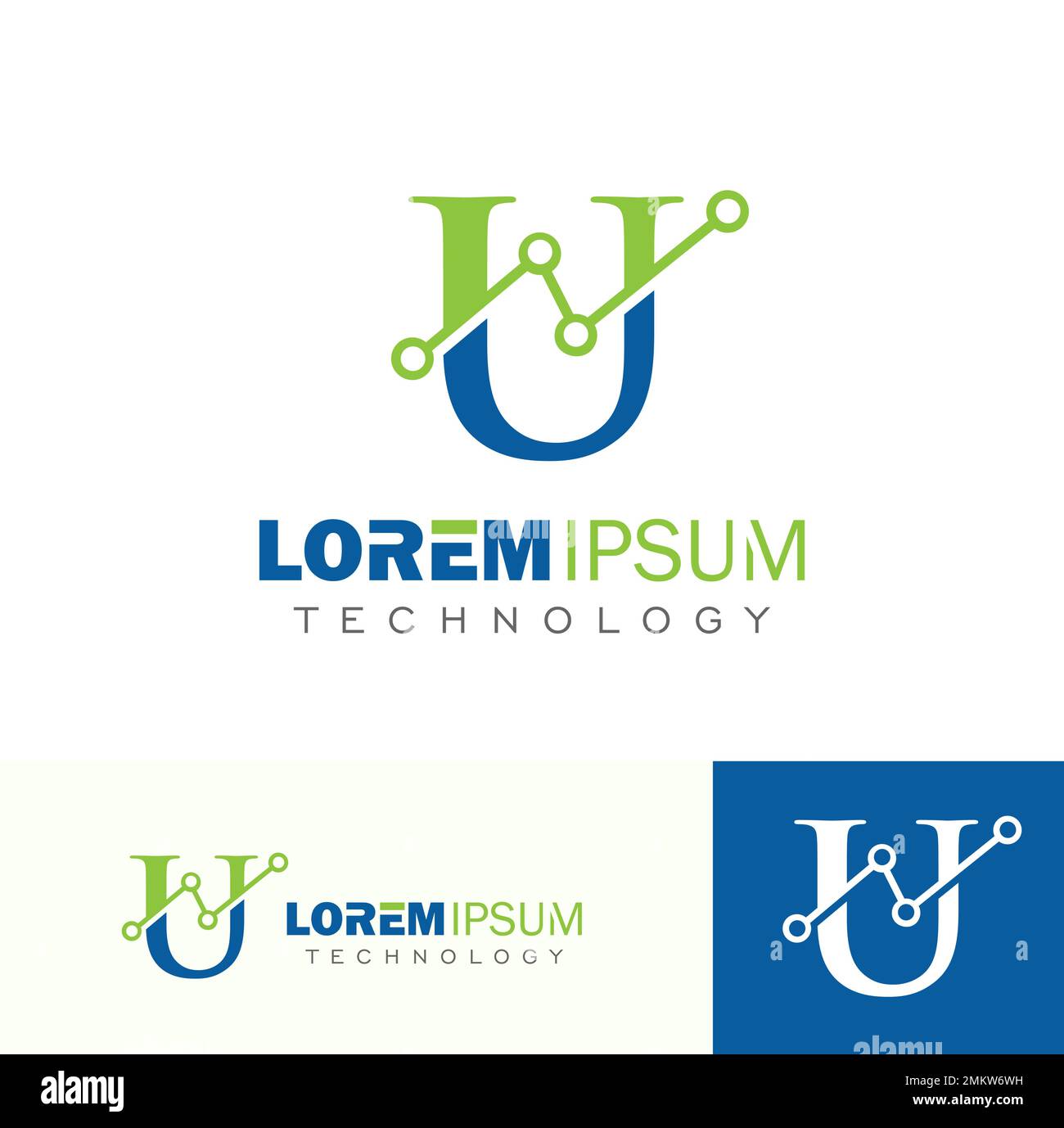 Vector Illustration of Technology Monogram Logo Initial Letter U Stock ...