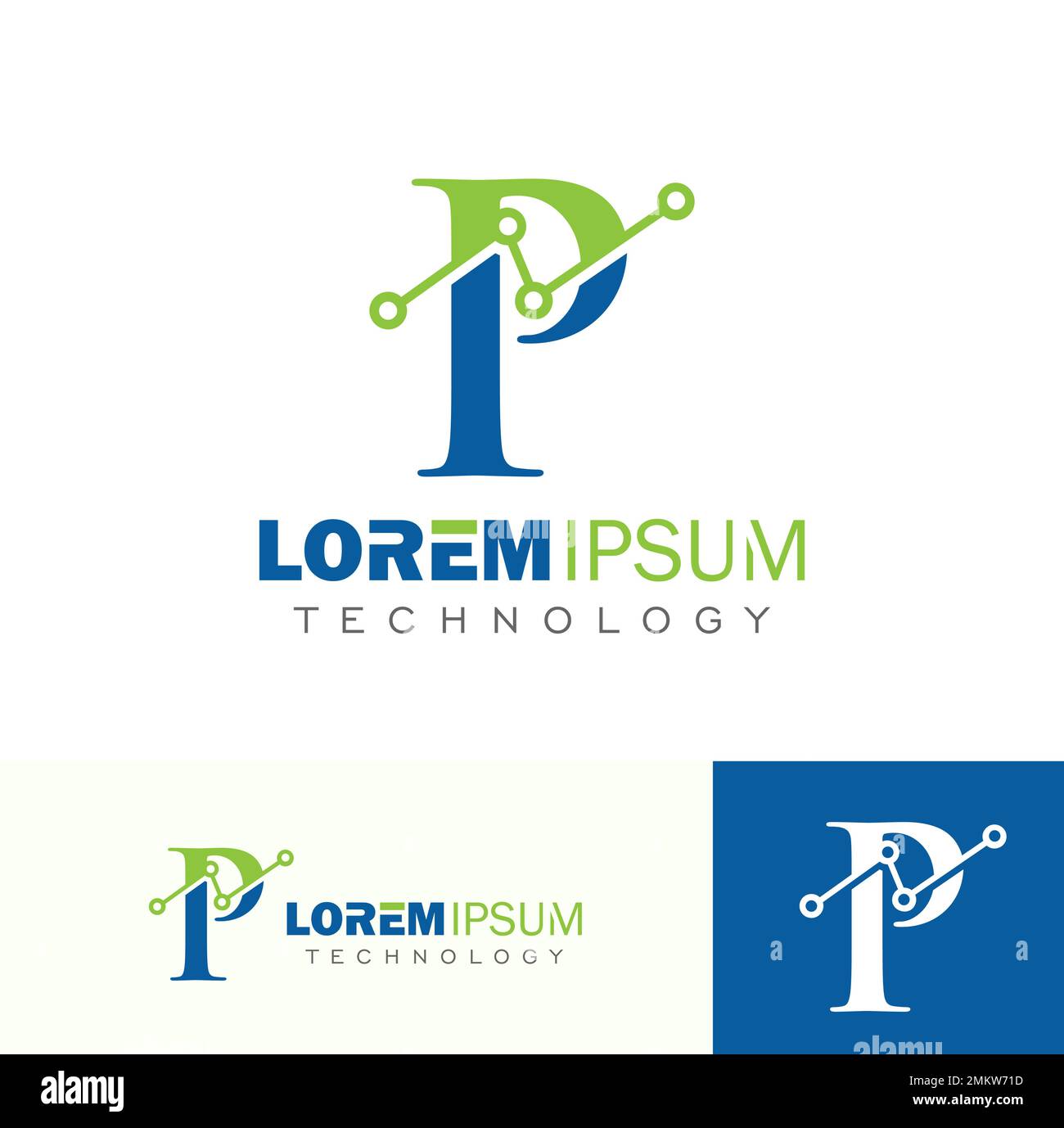 Vector Illustration of Technology Monogram Logo Initial Letter P Stock ...