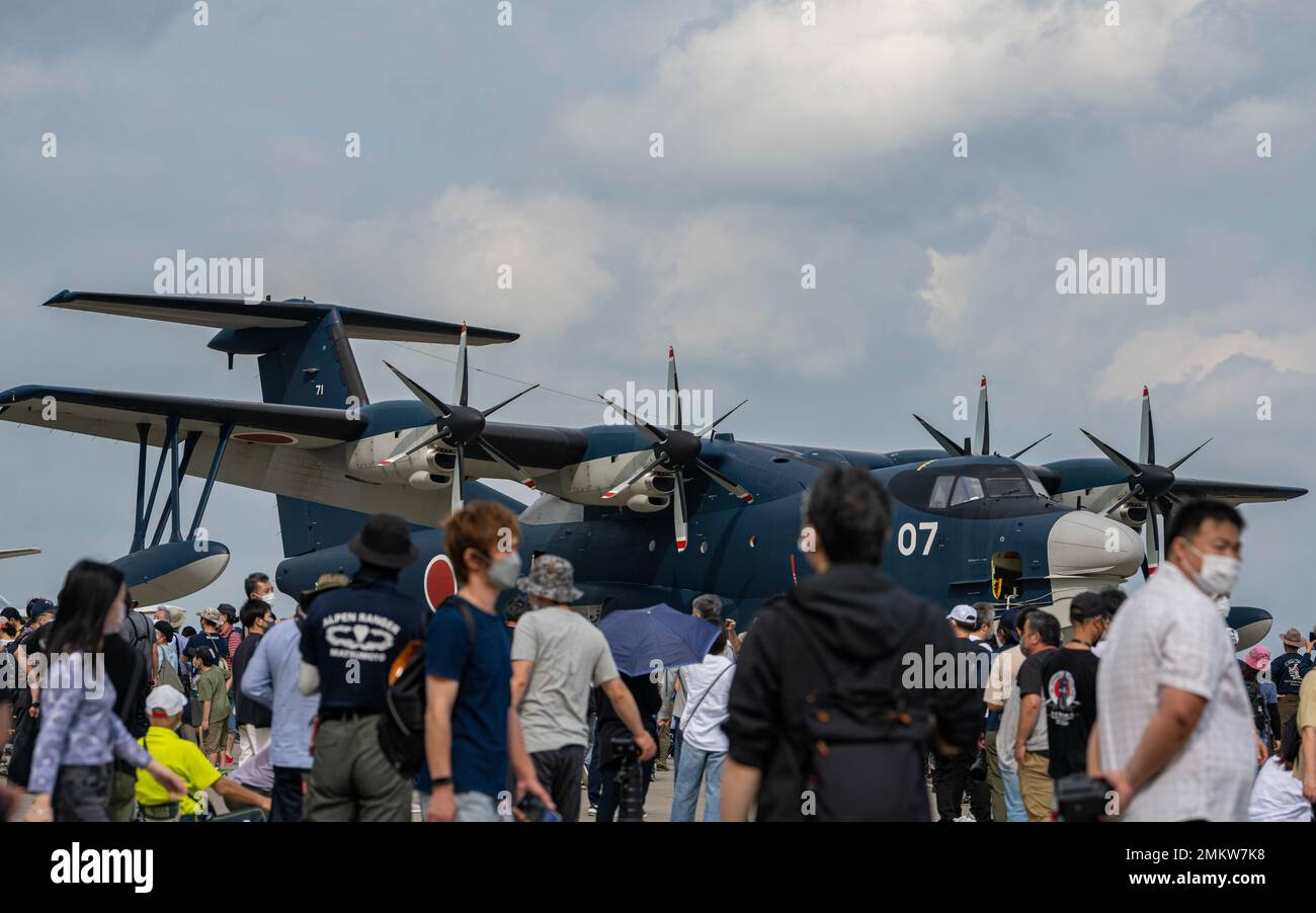 A Japan Air Self-Defense Force (JASDF) ShinMaywa US-2 sits on the ...