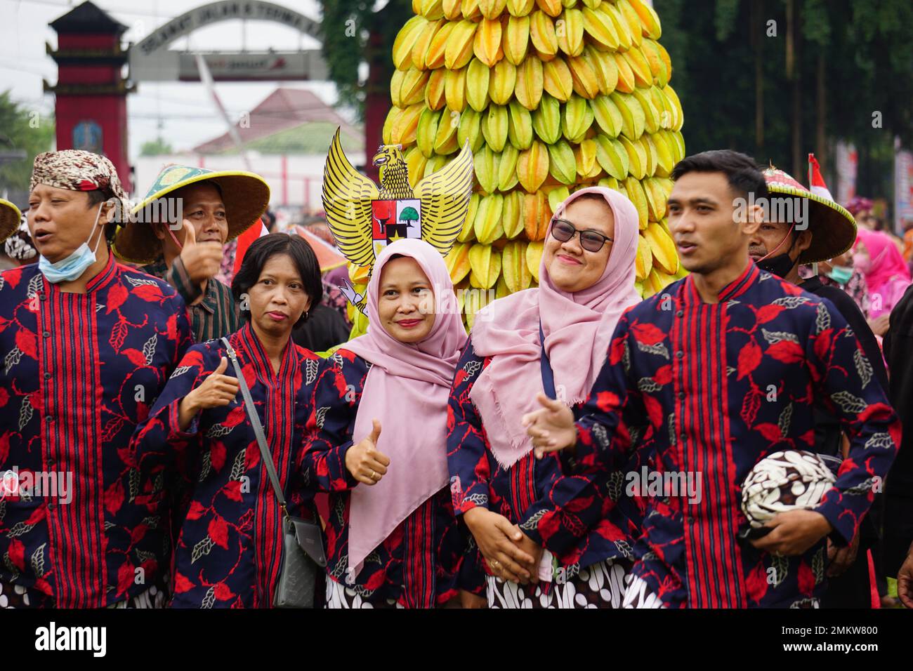The celebration of grebeg pancasila. Grebeg Pancasila is held to ...