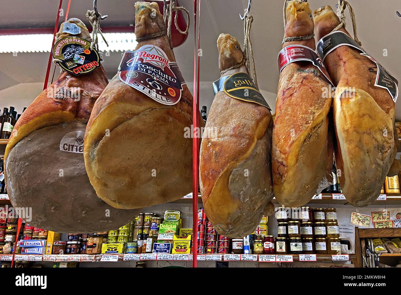 Prosciutto di Parma, Italian uncooked, unsmoked and dry-cured ham Stock ...