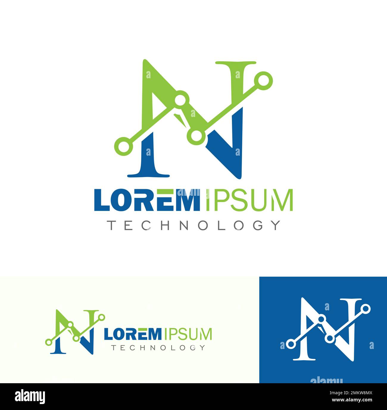 Vector Illustration of Technology Monogram Logo Initial Letter N Stock ...