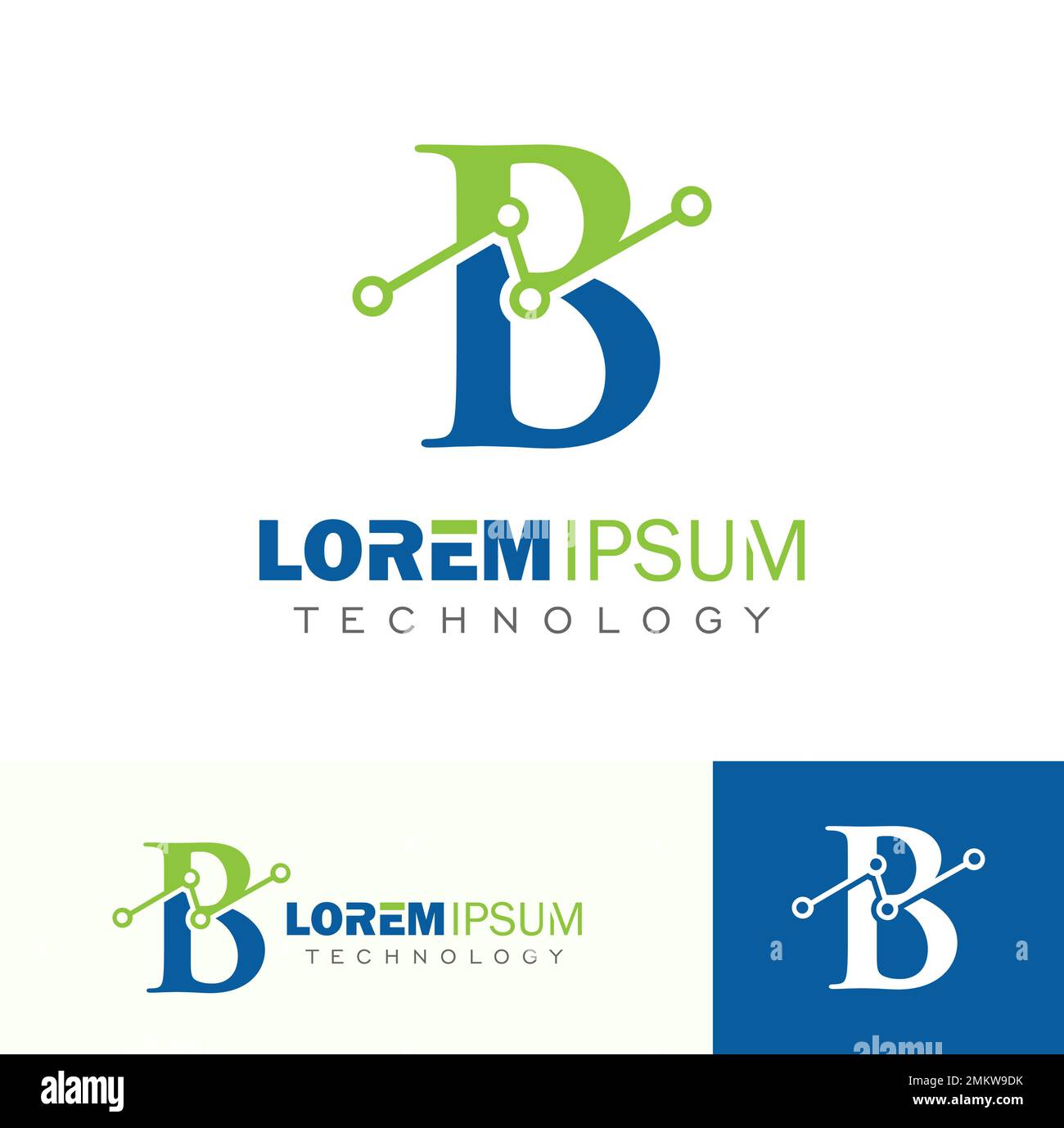 Vector Illustration of Technology Monogram Logo Initial Letter B Stock ...