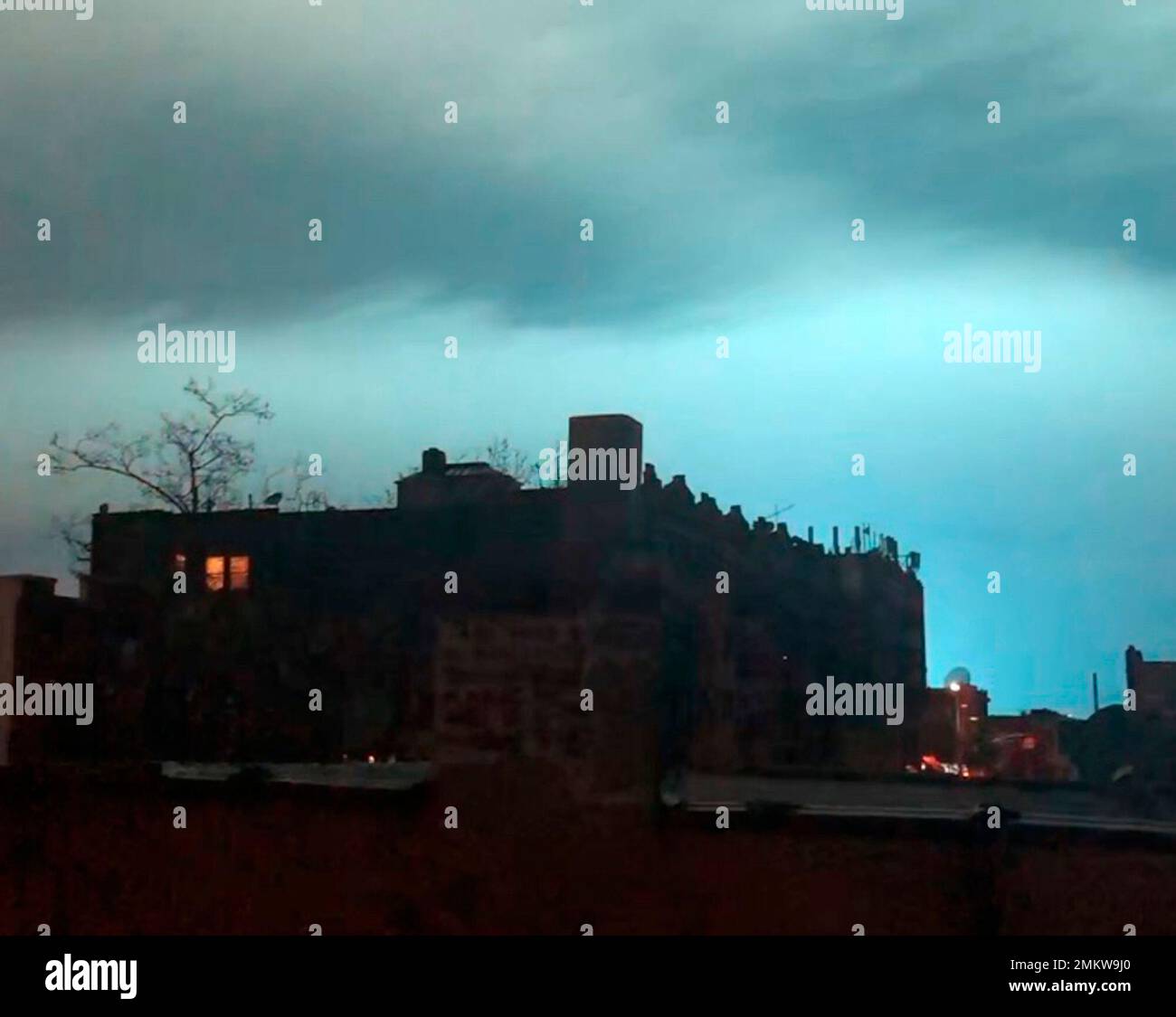 In this image taken from video, the night sky is illuminated in a ...