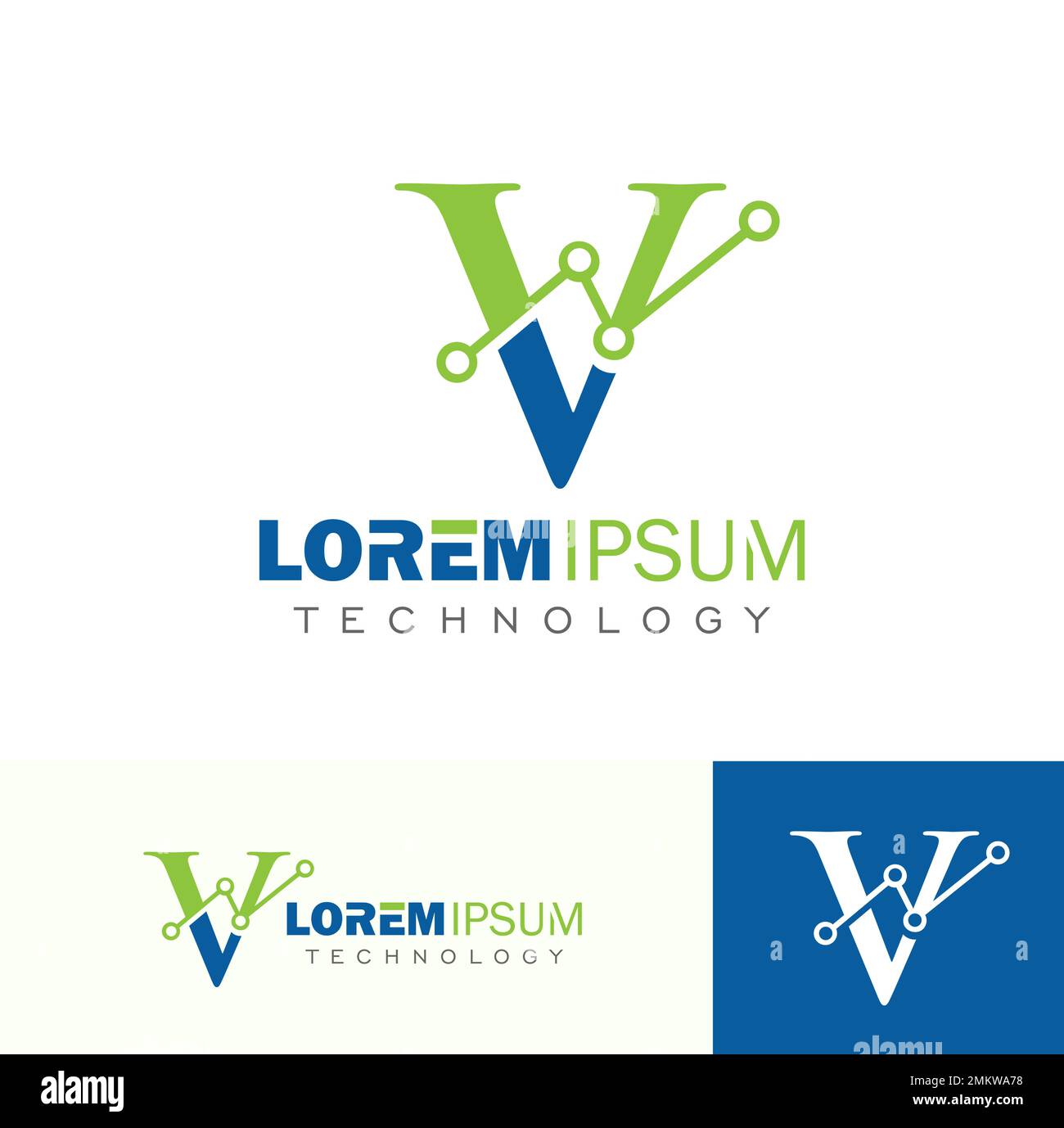 Vector Illustration of Technology Monogram Logo Initial Letter V Stock ...